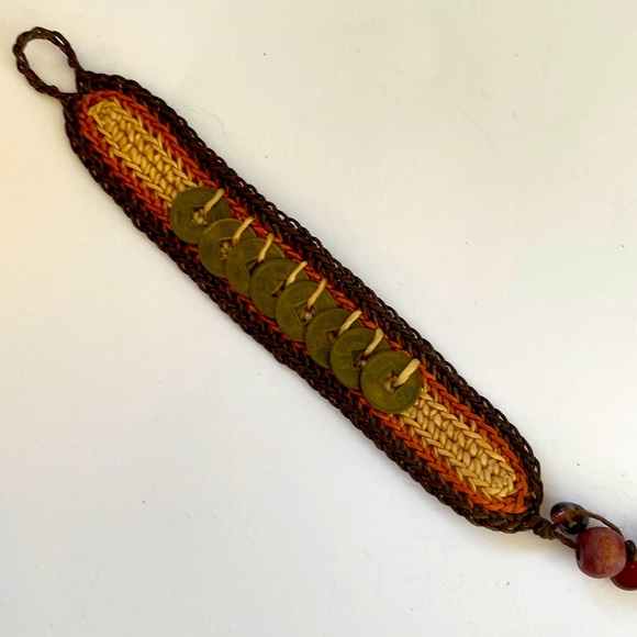 Jewelry | Asian Boho Macrame Coin Bracelet Fits 7 To 8 | Poshmark